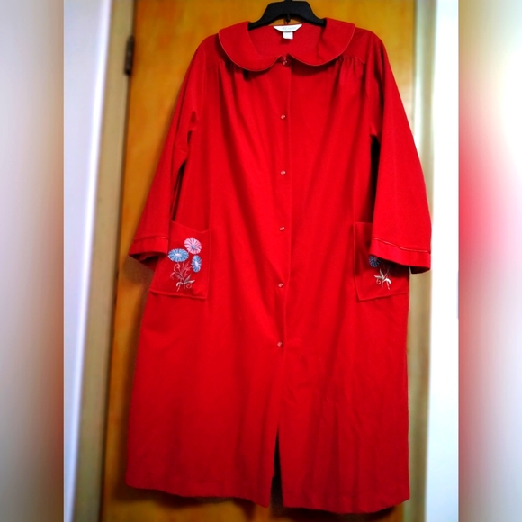 Intimates & Sleepwear | Vintage Komar Womens Dark Red Robe | Poshmark